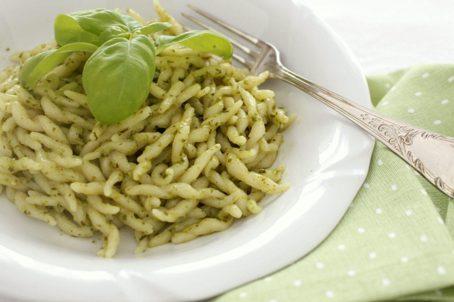 Trofie pasta with pesto